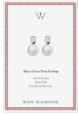 Akoya Ocean Drop Earrings | Won Diamond | London